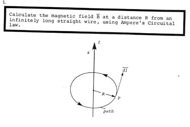1. Calculate the magnetic field B⃗ at a distance R from...