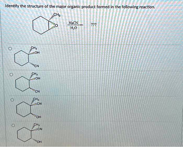 SOLVED: PLEASE HELP Identify the structure of the major organic product ...