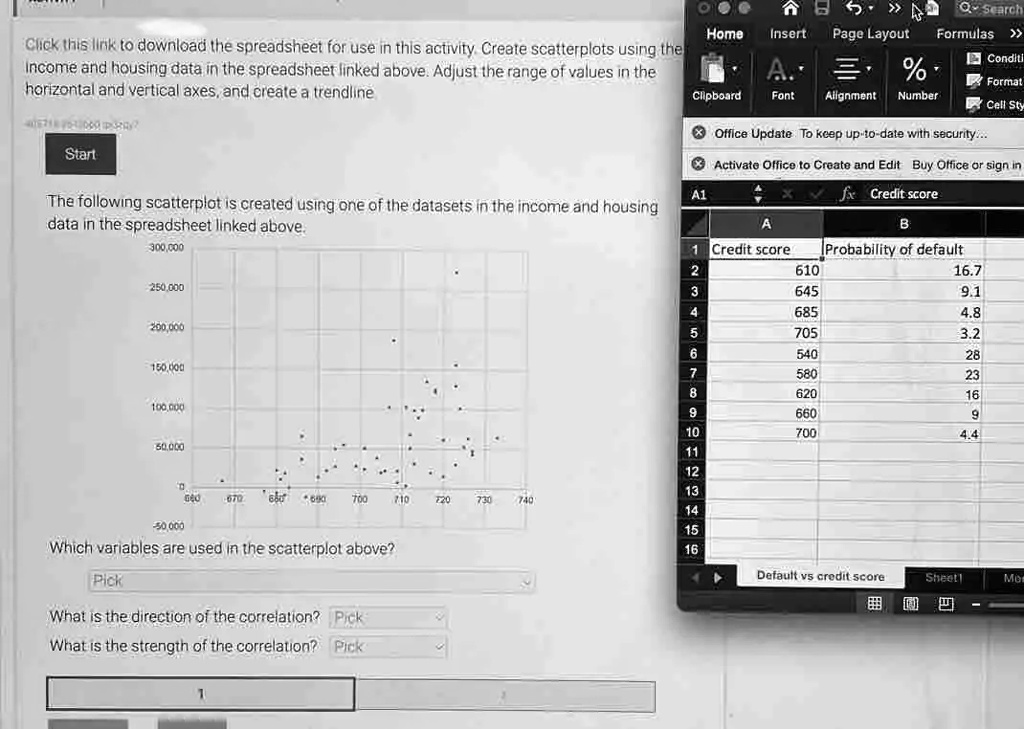 Click this link to download the spreadsheet for use in this activity. Create scatterplots using ...