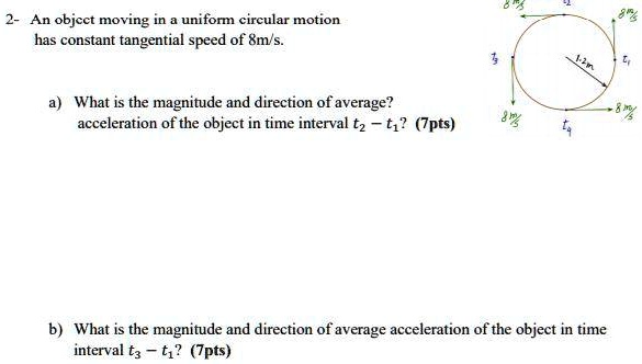 SOLVED: c) What is the centripetal acceleration? An object moving in uniform circular motion has ...
