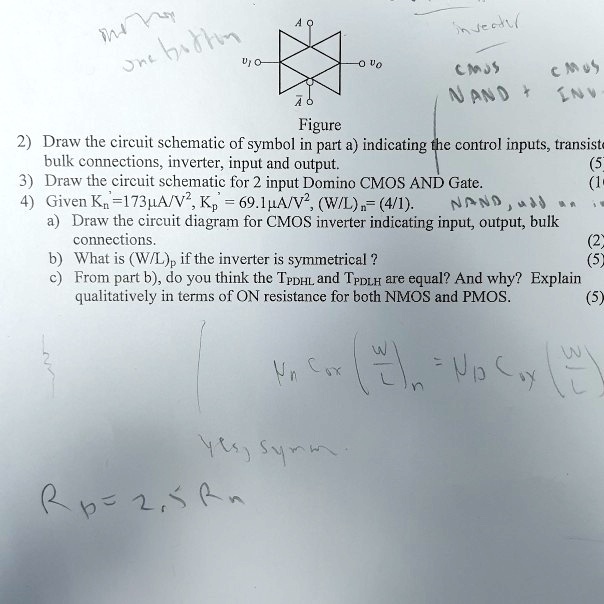 SOLVED: CMOS NANDTLND Figure 2) Draw the circuit schematic of the ...