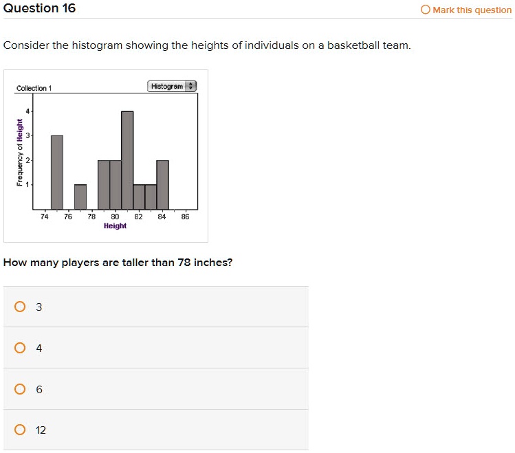 SOLVED: Consider the histogram showing the heights of individuals on a ...