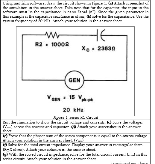 SOLVED: Please send the screenshot of the Multisim and solution of all the questions. Thank you ...
