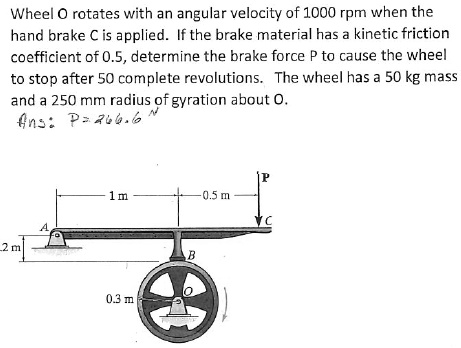 SOLVED: Wheel 0 rotates with an angular velocity of 1000 rpm when the ...