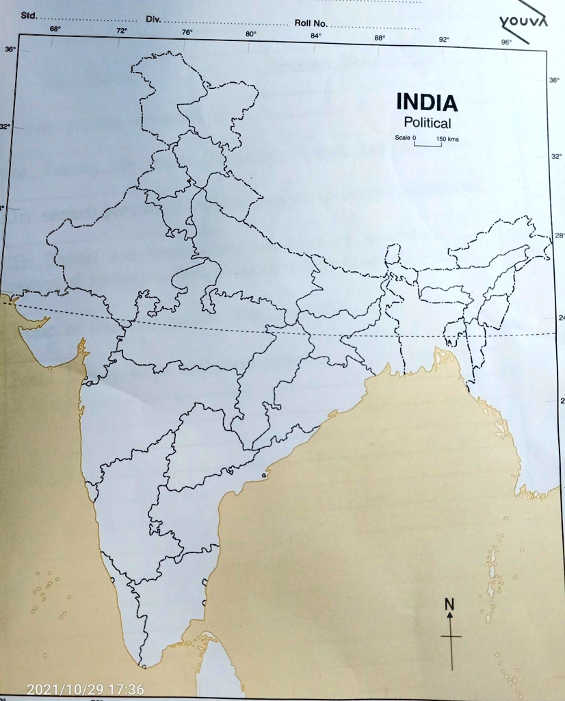 as per the instructions given below the following in the outline map of ...