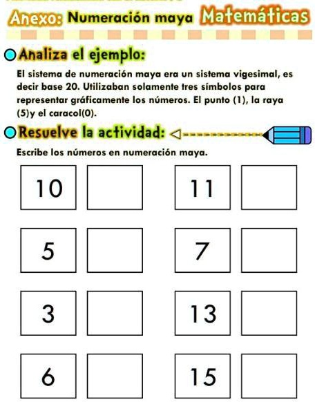 me ayudan doy 7 puntos Anexos Numeración maya Matemáticas OAnaliza el ...