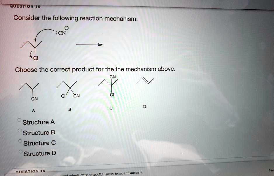 SOLVED: Consider the following reaction mechanism: Choose the correct product for the mechanism ...