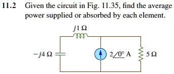 11.2 Given the circuit in Fig. 11.35, find the average power supplied or absorbed by each ...