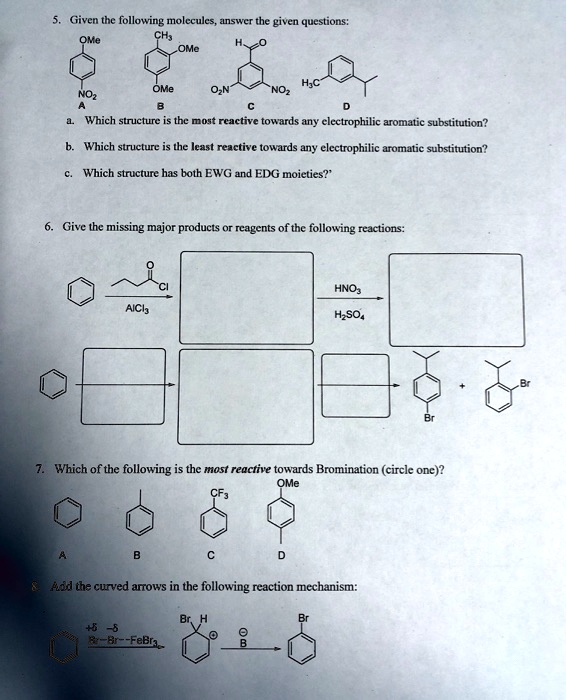 given the following molecules jnswcrte given questions oke ome ome hsc ...