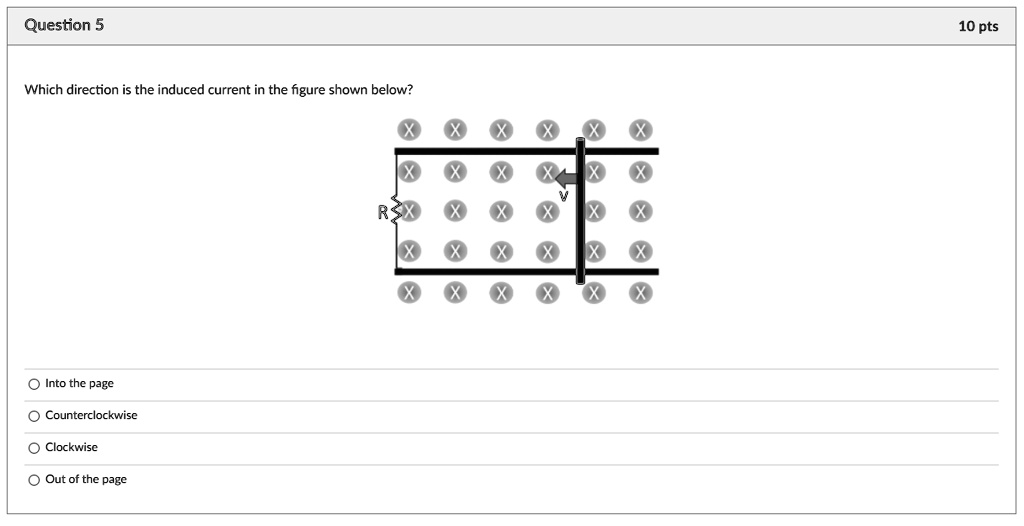 Solved Question 5 10 Pts Which Direction Is The Induced Current In The