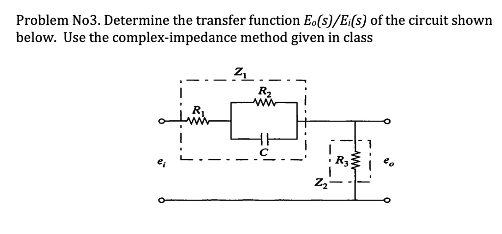 SOLVED: Problem No. 3: Determine the transfer function E(s)/Ei(s) of the circuit shown below ...