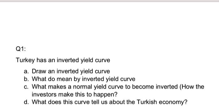 Solved Q1 Turkey Has An Inverted Yield Curve A Draw An Inverted