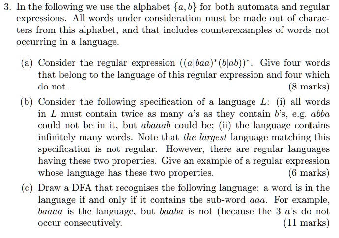 3. In the following we use the alphabet a,b for both automata and ...