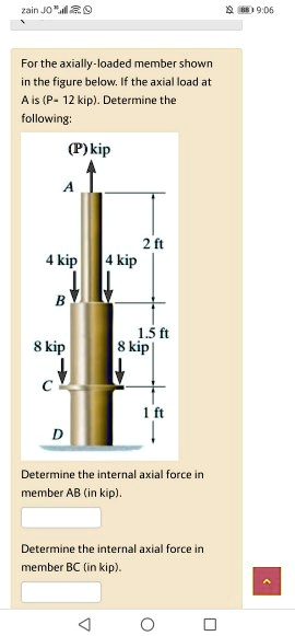 SOLVED: For the axially-loaded member shown in the figure below, if the ...