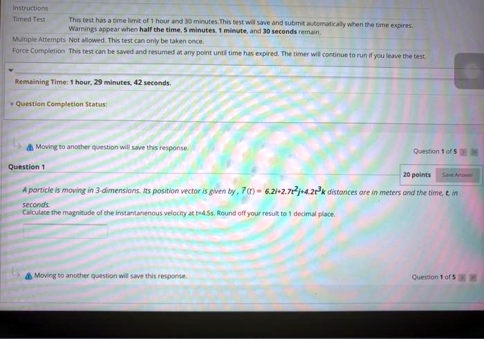 SOLVED: Tired Test This test has a time limit of one hour and 30 ...
