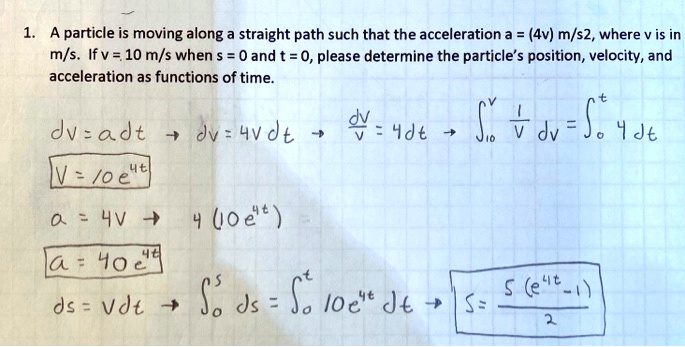 SOLVED: A particle is moving along : straight path such that the ...