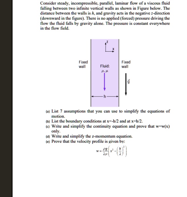 Consider Steady Incompressible Parallel Laminar Flow Of A Viscous Fluid