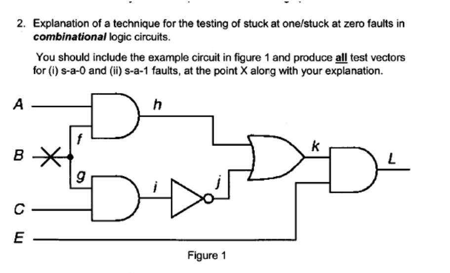 Solved Explanation Of A Technique For The Testing Of Stuck At Onelstuck At Zero Faults In 6003