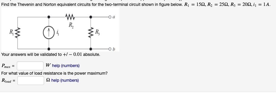 SOLVED: Find the Thevenin and Norton equivalent circuits for the two-terminal circuit shown in ...