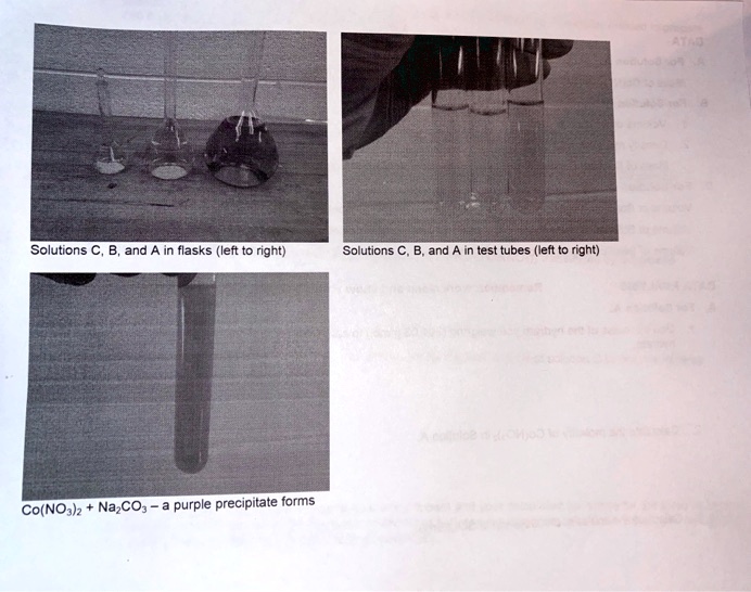 SOLVED: Solutions C B, and A in flasks (left to right) Solutions B,and ...