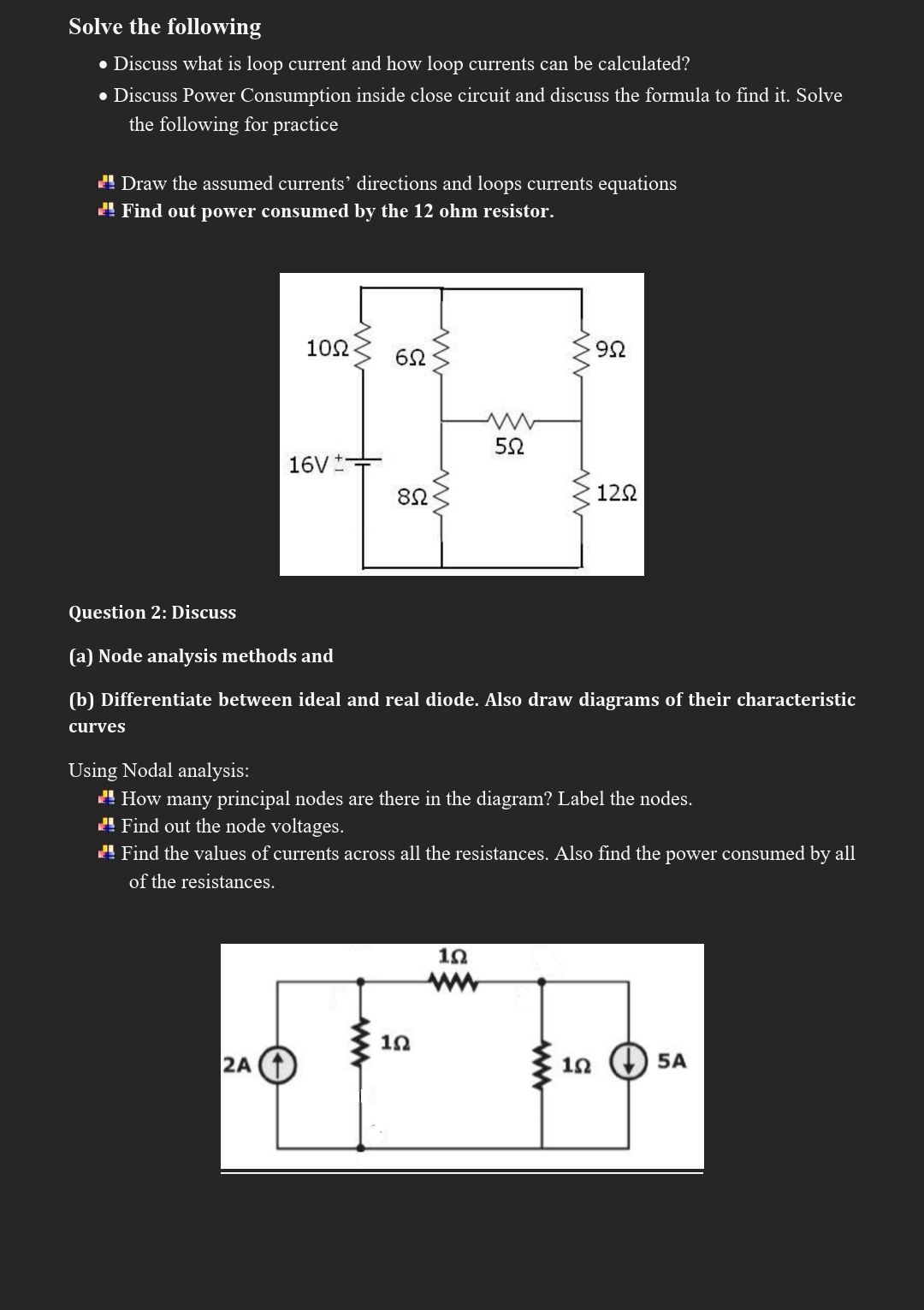 Solve The Following Discuss What Is Loop Current And How Loop 1621