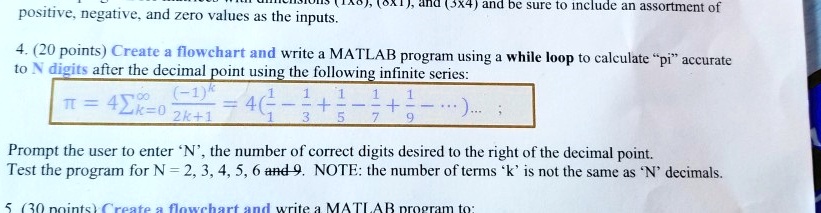 Solved Create A Flowchart And Write A Matlab Program Using A While Loop To Calculate Pi 6749