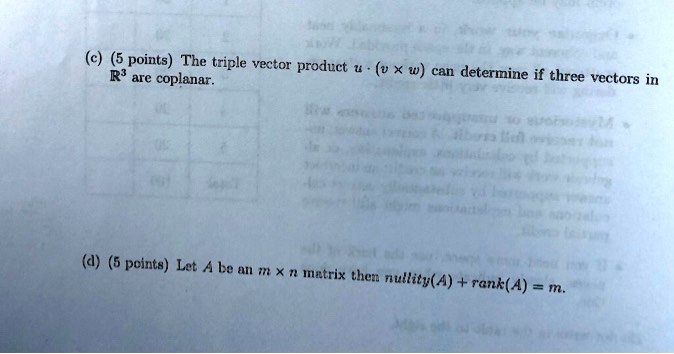 SOLVED: points) The triple vector product R* are coplanar. X W) can ...