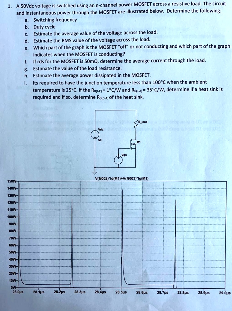 SOLVED: A 50Vdc voltage is switched using an n-channel power MOSFET ...