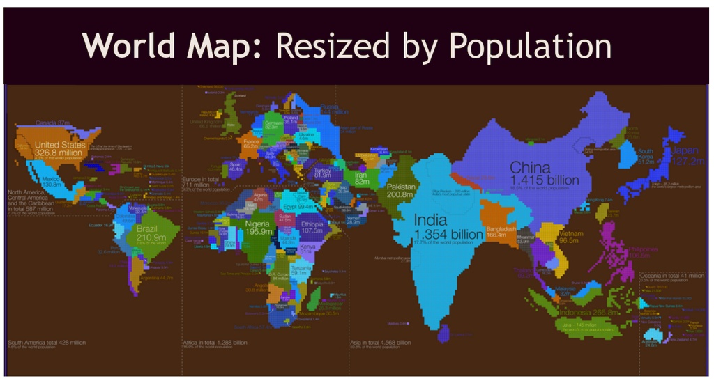 SOLVED: The following plot uses (distorts) the country sizes to ...