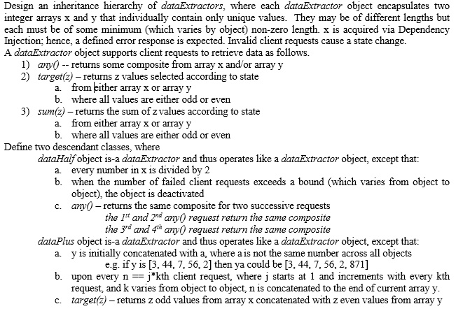 Solved Design An Inheritance Hierarchy Of Dataextractors Where Each 2548