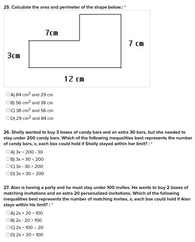 25calculate the area and perimeter of the shape below 7cm 7cm 3cm 12cm ...