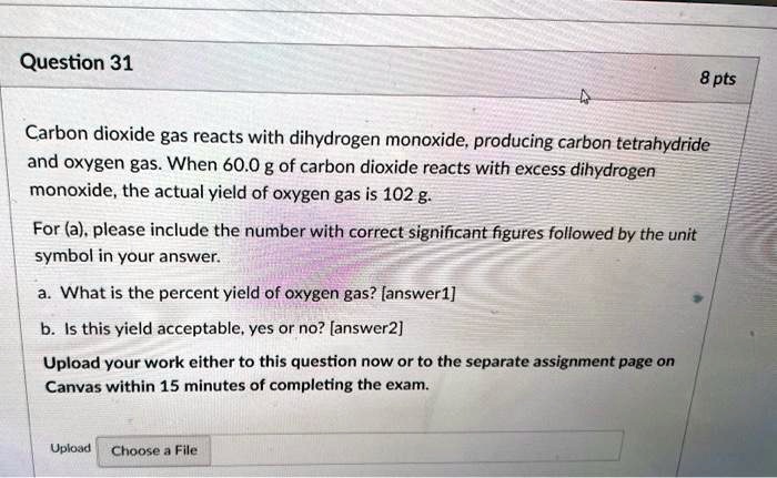 SOLVED: Carbon dioxide gas reacts with dihydrogen monoxide, producing ...