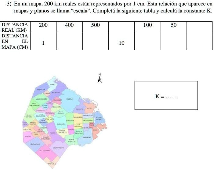SOLVED: ayudaaaa por favor........... En un mapa, 200 km reales están ...