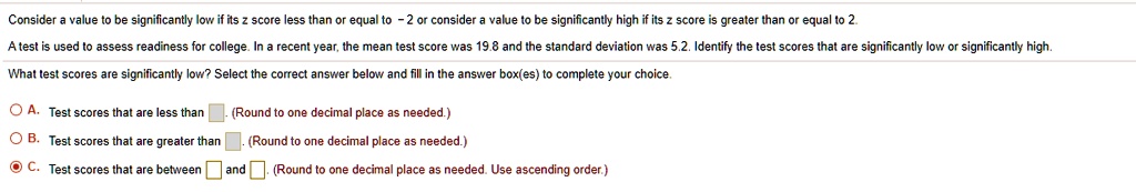 consider value significantly if is score less than equal to or consider ...