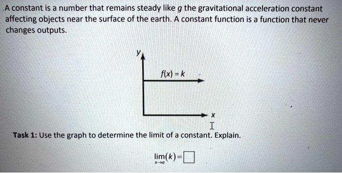 A constant is a number that remains steady like g the gravitational ...