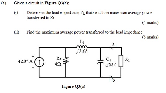 SOLVED: Given a circuit in Figure Q3a: (i) Determine the load impedance, Z, that results in ...