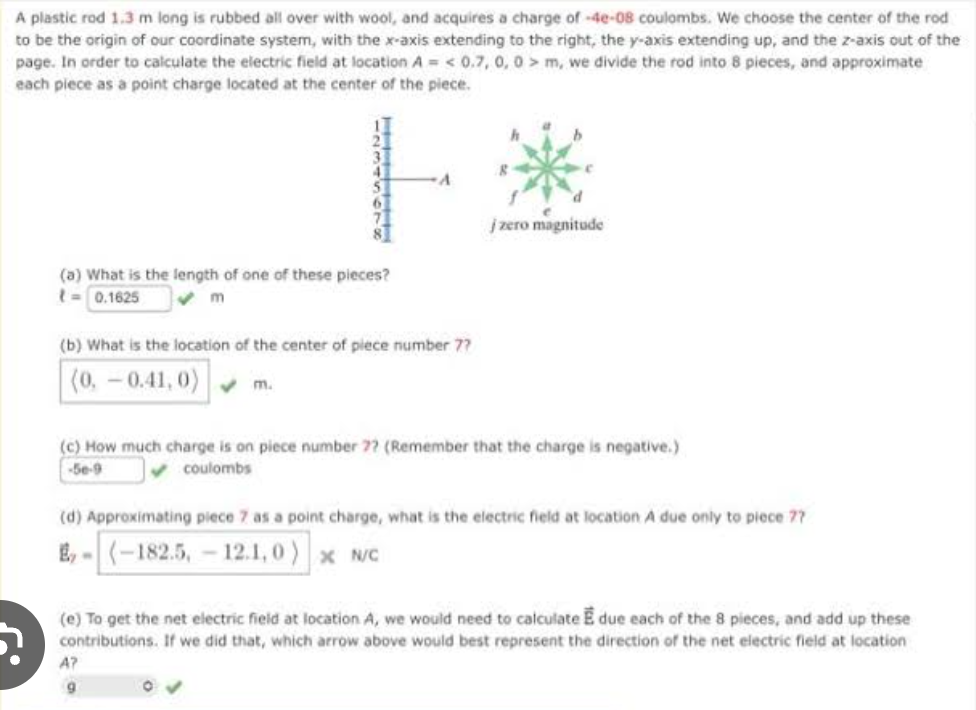 a plastic rod 13 m long is rubbed all over with wool and acquires a ...