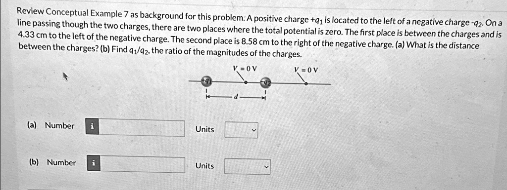 Review Conceptual Example 7 as background for this problem. A positive charge +q₁ is located to ...