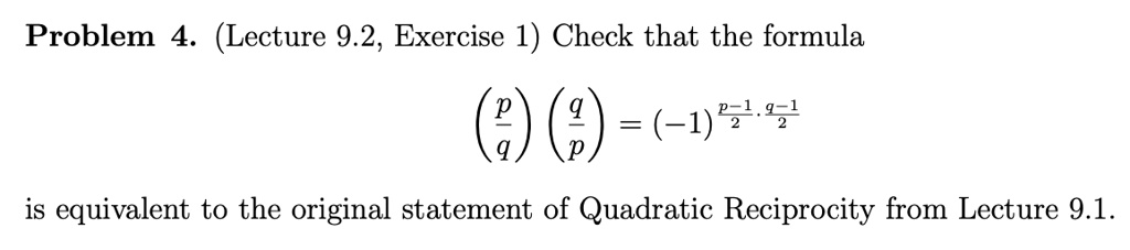 problem 4 lecture 92 exercise 1 check that the formula is equivalent to ...