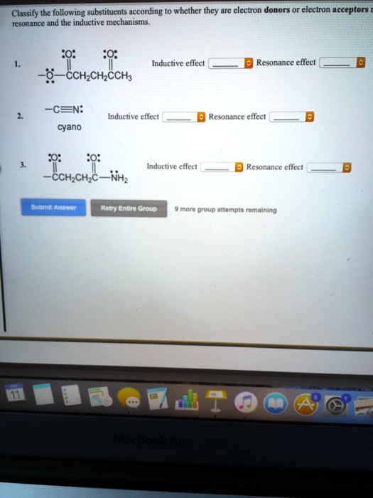 classify the following substituents according whether they are electron ... classify the following substituents according whether they are electron ...