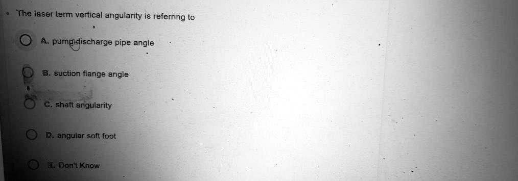 SOLVED: The laser term vertical angularity is referring to A. pump ...