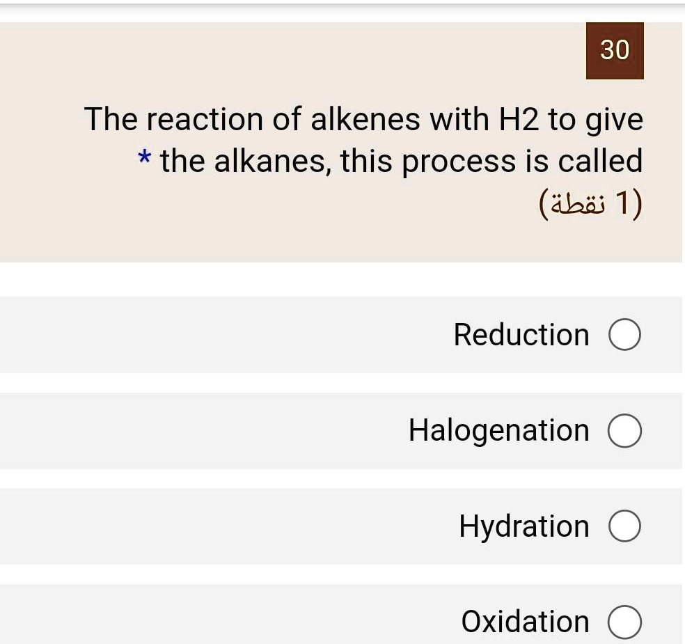 30The reaction of alkenes with H2 to give the alkanes… - SolvedLib