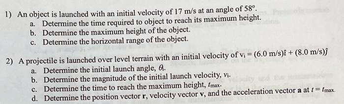 SOLVED: a. Determine the time required for the object to reach its ...