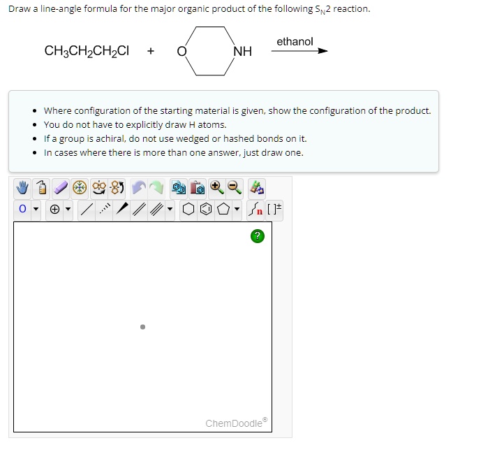 Draw a line-angle formula for the major organic product of the ...