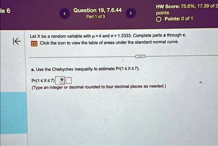 Solved Le 6 K Question 19 7 6 44 Part 1 Of 3 Hw Score 75 6 17 39