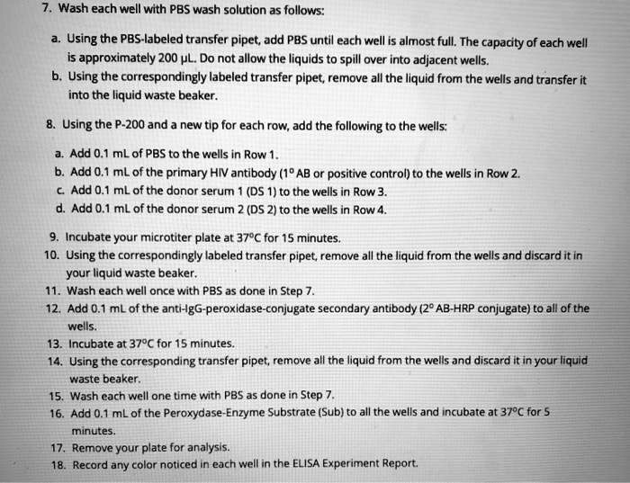 [GET ANSWER] wash each well with pbs wash solution as follows using the ...