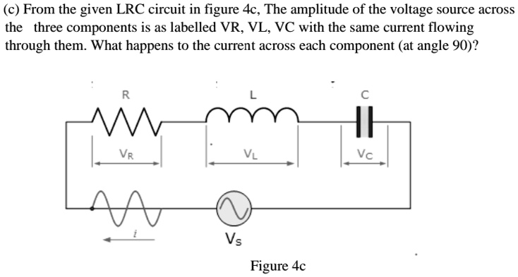 SOLVED: (c) From the given LRC circuit in figure 4c, The amplitude of ...