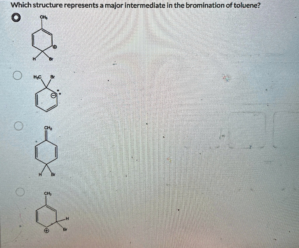 Which structure represents a major intermediate in the bromination of ...