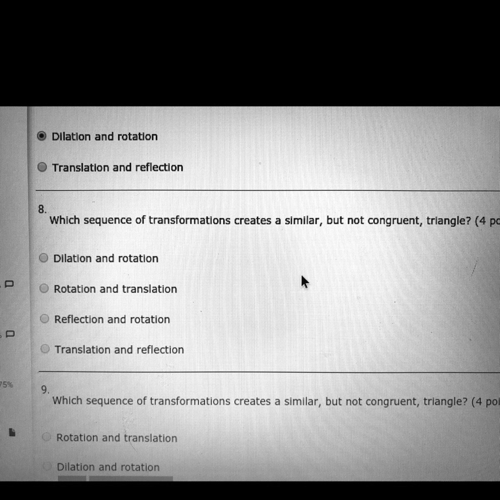 SOLVED: 'Which sequence of transformations creates a similar but not ...