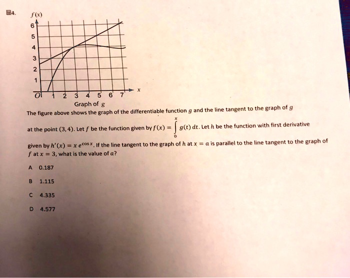 4. f(x) 6 5 4 3 2 1 0 1 2 3 4 5 6 7 Graph of g The figure above shows ...